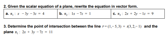 Solved 3. Determine the point of intersection between the | Chegg.com