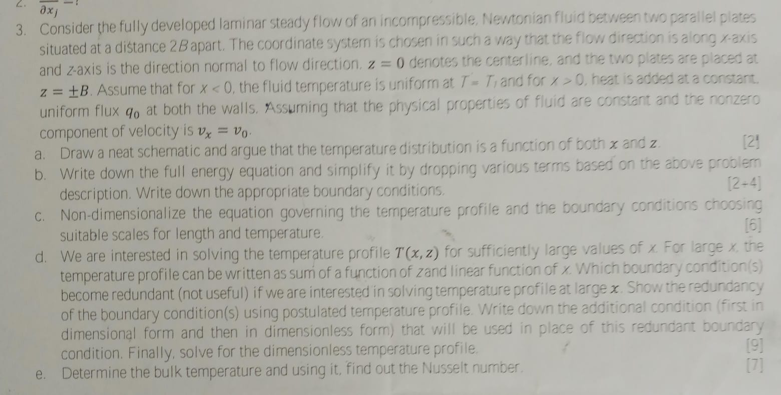 3. Consider the fully developed laminar steady flow | Chegg.com