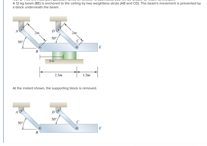 A) What is the acceleration of beam BE? B)What are | Chegg.com