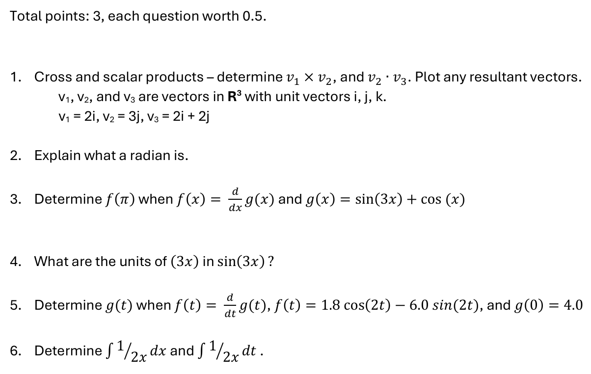 Solved Total points: 3 , ﻿each question worth 0.5 .Cross and | Chegg.com