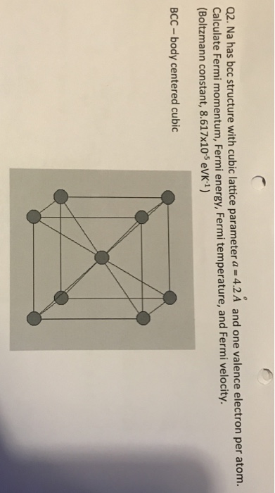 Solved cture with cubic lattice parameter a-42A and one | Chegg.com