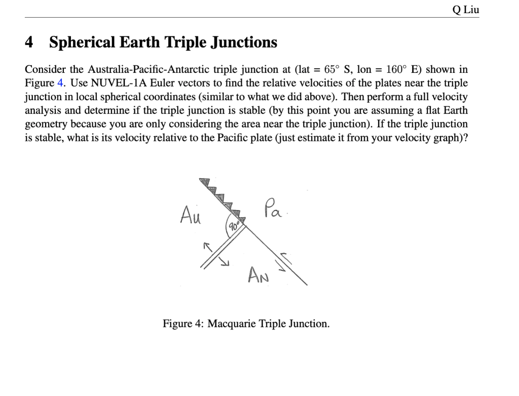 Q Liu 4 Spherical Earth Triple Junctions Consider the | Chegg.com
