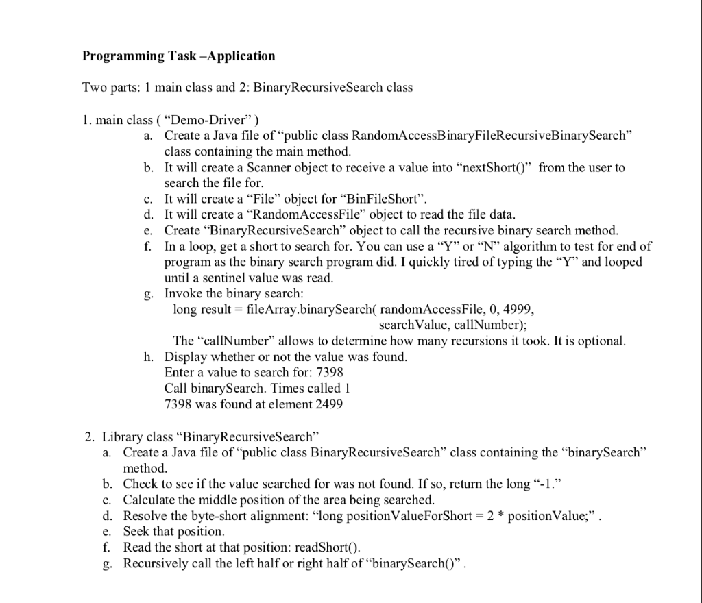 Solved Project 2 Recursive Searching Of Sorted Random