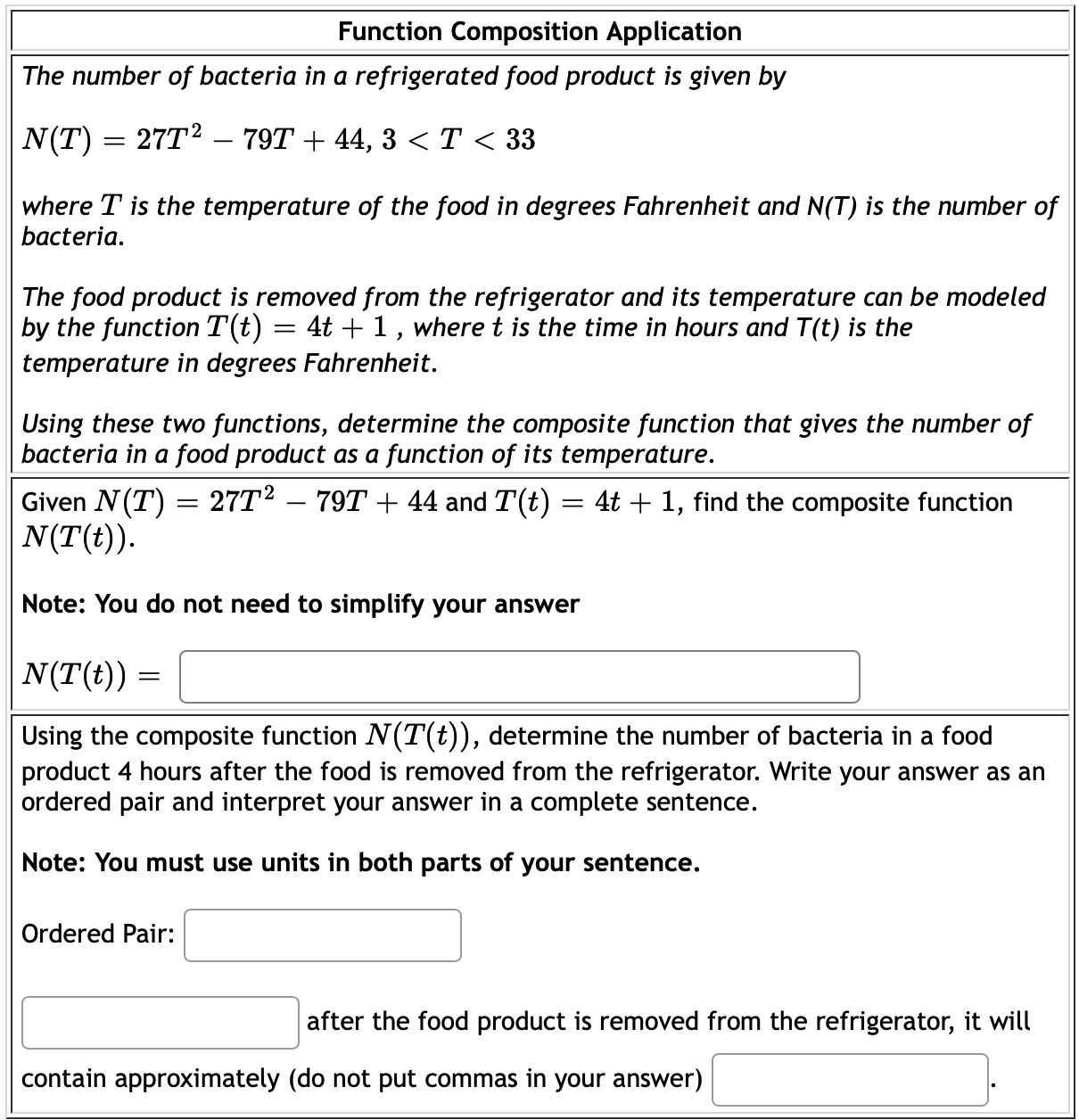 Solved Function Composition ApplicationThe number of | Chegg.com