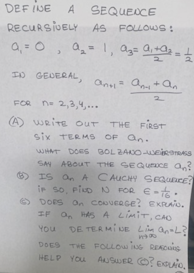 Solved Define A Sequence Recursively As Follows 