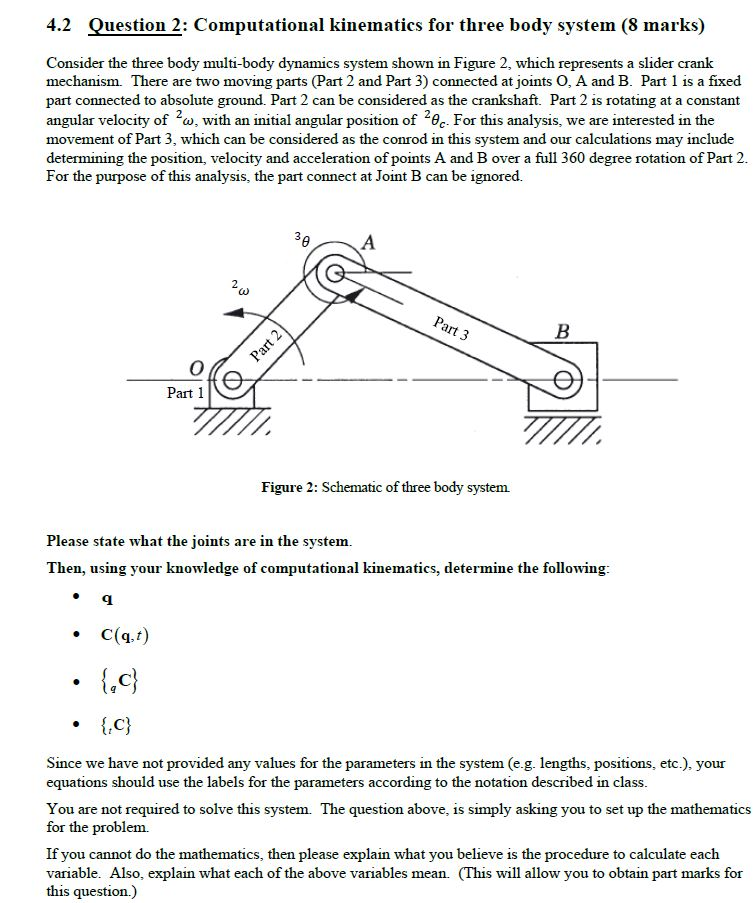 4.2 Question 2: Computational kinematics for three | Chegg.com