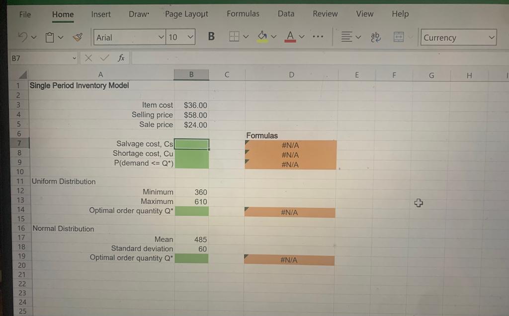 Solved Excel Online Activity: Single-Period Inventory Let us | Chegg.com