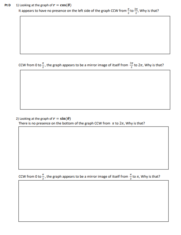 Solved 1) Looking at the graph of r=cos(θ) It appears to | Chegg.com