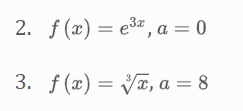 Solved f(x)=e3x,a=0f(x)=3x,a=85. Find the linear | Chegg.com