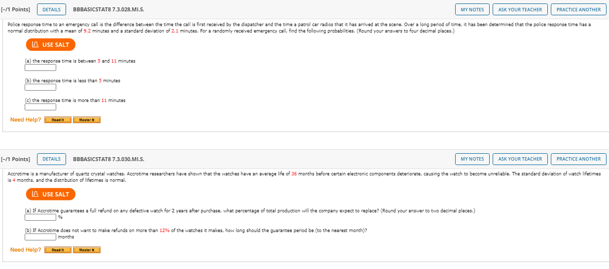 Solved [-/1 Points] DETAILS BBBASICSTAT8 7.3.028.MI.S. MY | Chegg.com
