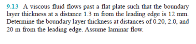 Solved 9.13 A viscous fluid flows past a flat plate such | Chegg.com