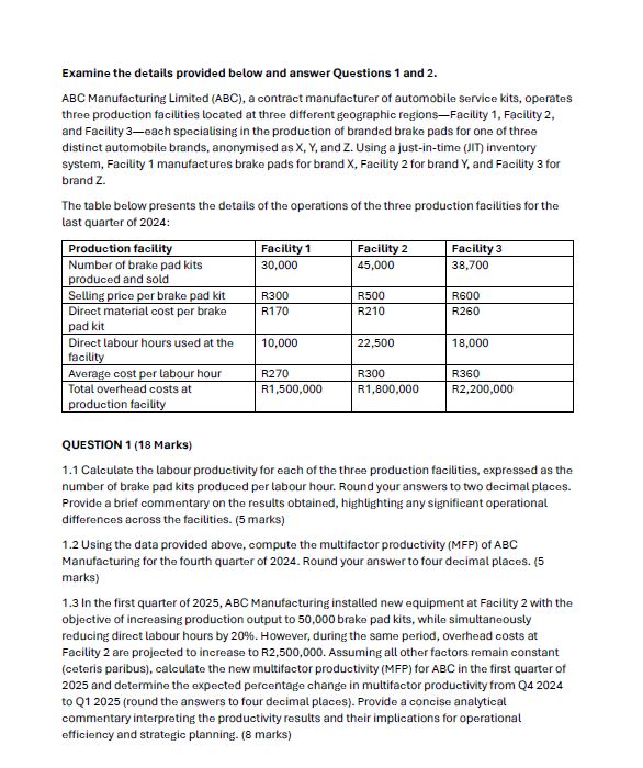Solved Examine the details provided below and answer | Chegg.com