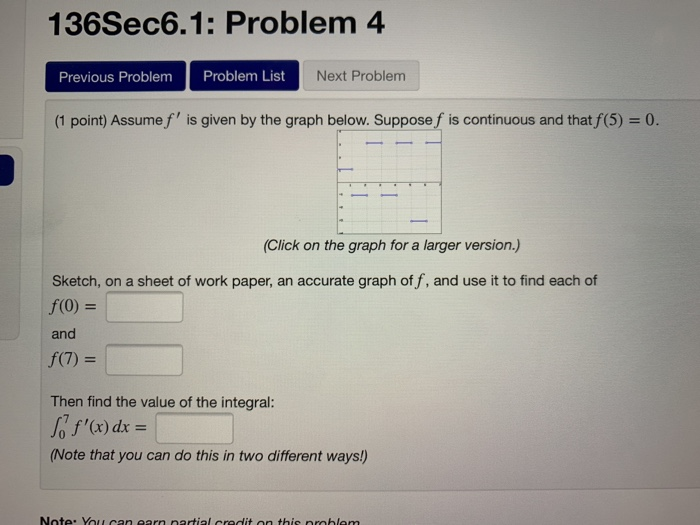 Solved 136Sec6.1: Problem 4 Previous Problem Problem ListN | Chegg.com