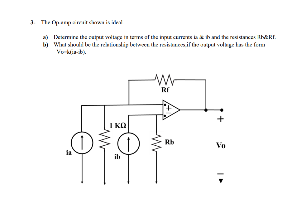 Solved 3- The Op-amp circuit shown is ideal. a) Determine | Chegg.com
