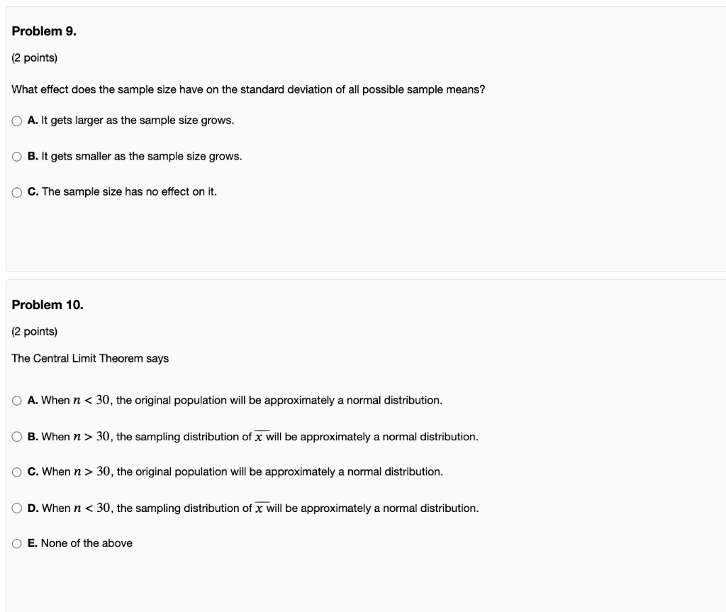 Solved Problem 9. (2 points) What effect does the sample | Chegg.com
