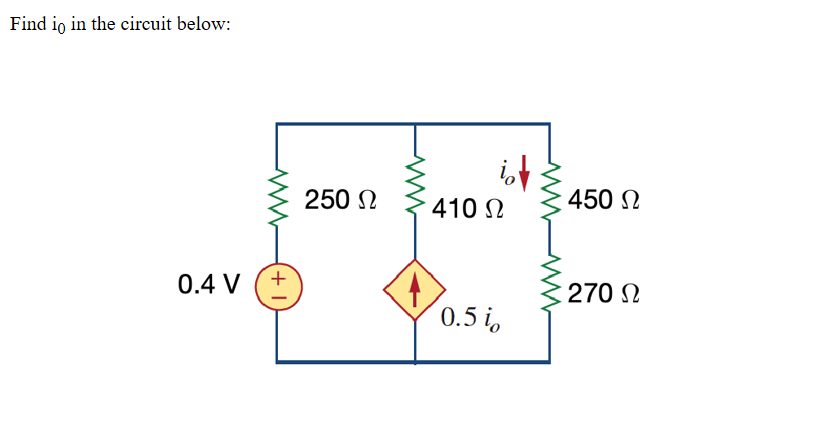 Solved Find i0 in the circuit below: | Chegg.com
