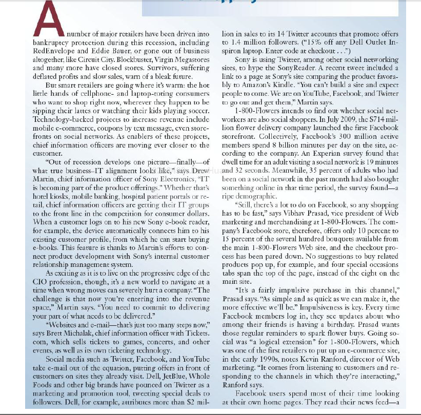 Solved "Shopping online can be social gain, as it was in | Chegg.com