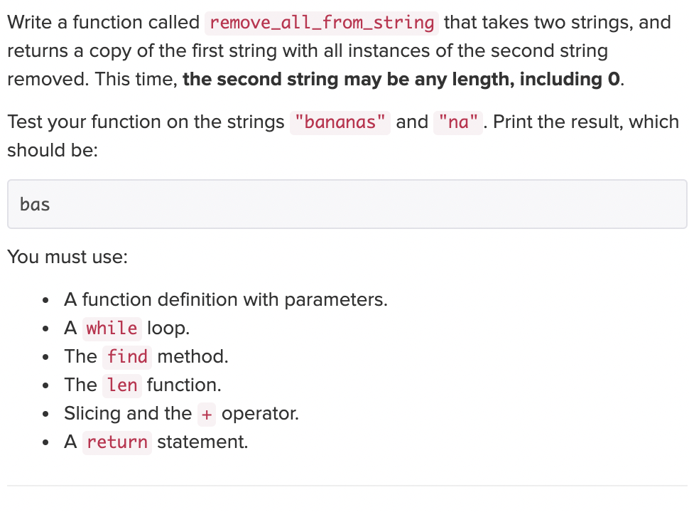 Solved Write a function called remove_all_from_string that | Chegg.com