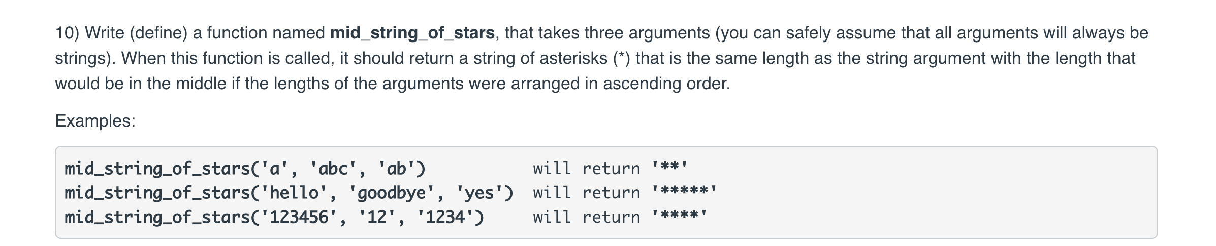 Solved 10) Write (define) a function named | Chegg.com