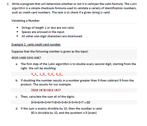 Solved 2. Write a program that will determine whether or not | Chegg.com