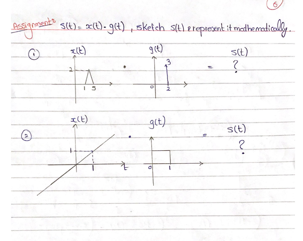 Solved Assignments s(t)=x(t)⋅g(t), sketch s(t) erepresent it | Chegg.com