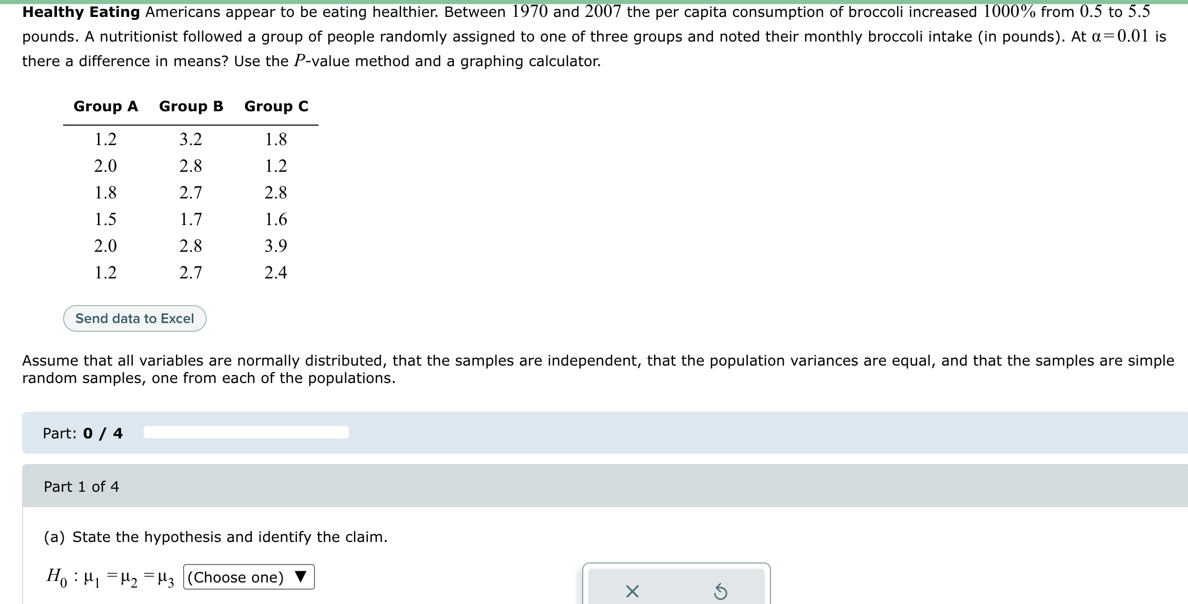 Solved Part 2) critical valuepart 3) compute the test part | Chegg.com