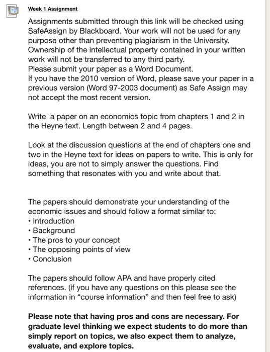 Solved Week 1 Assignment Assignments submitted through this | Chegg.com