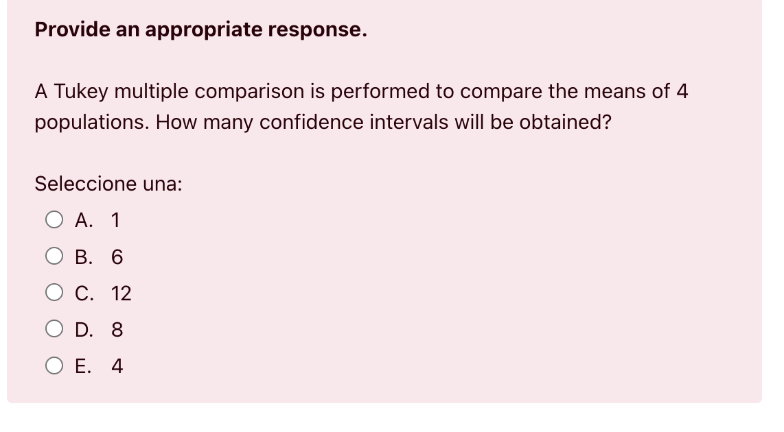 Solved Provide an appropriate response. A Tukey multiple | Chegg.com