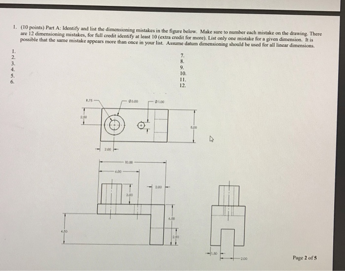 Solved 1. (10 points) Part A: Identify and list the | Chegg.com