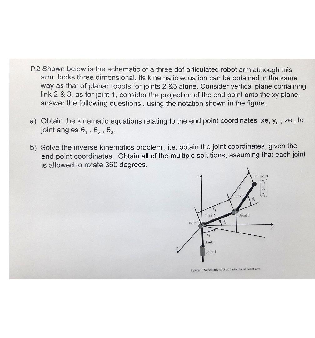 Solved P.2 Shown below is the schematic of a three dof | Chegg.com