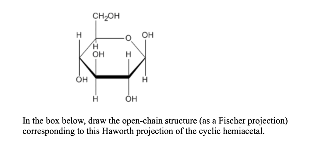 Solved CH2OH ОН Н ОН Н ОН H H ОН In the box below, draw the | Chegg.com