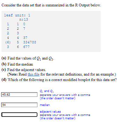 Solved Consider the data set that is summarized in the R | Chegg.com