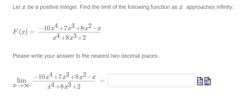 Solved Let x be a positive integer. Find the limit of the | Chegg.com