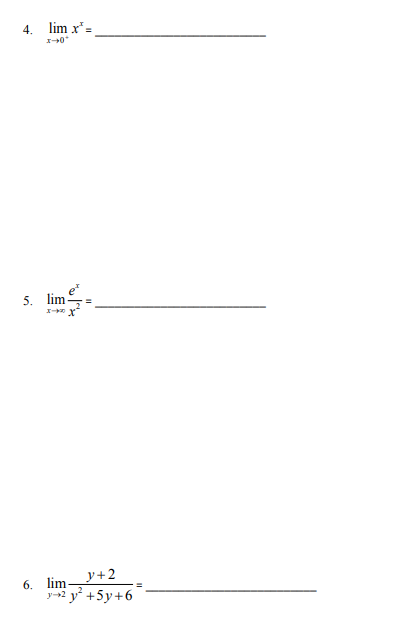 Solved lim x S lim 6. lim | Chegg.com