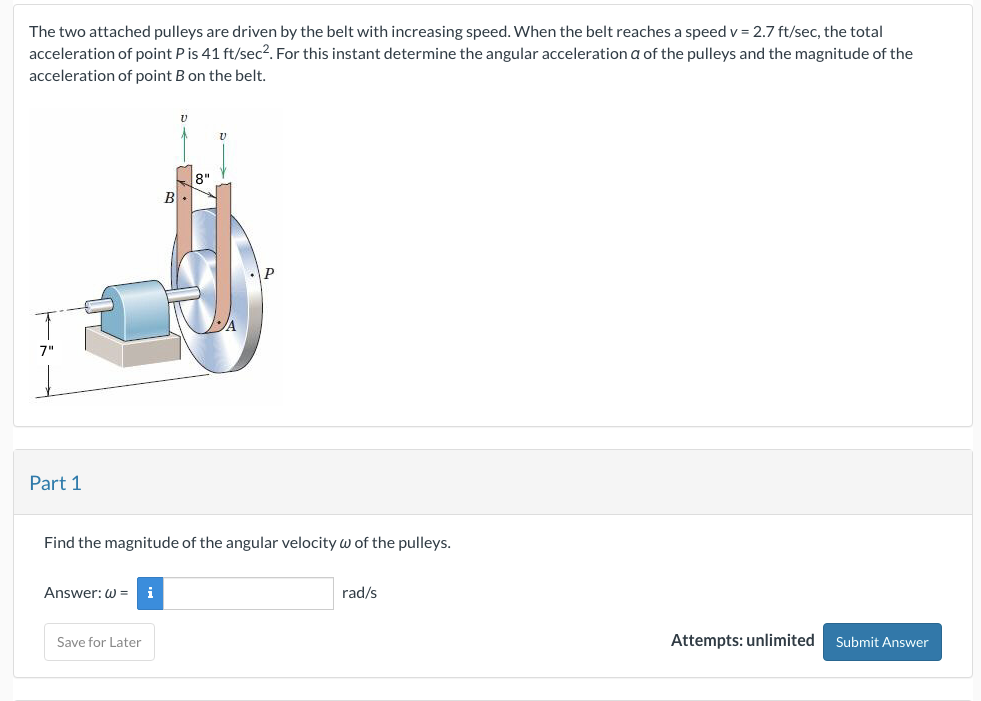 Solved The two attached pulleys are driven by the belt with | Chegg.com