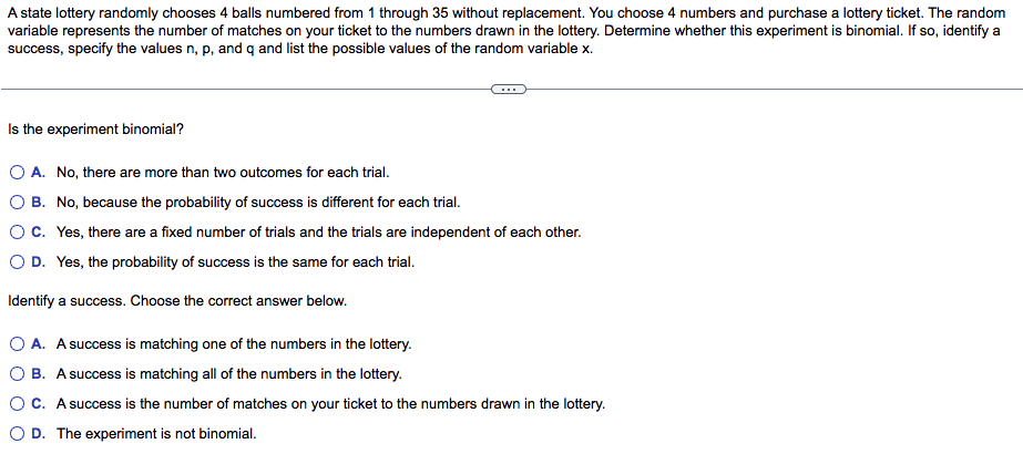 Solved A state lottery randomly chooses 4 balls numbered | Chegg.com