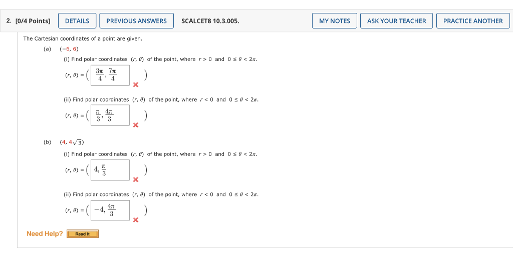 Solved 2. [0/4 Points] DETAILS PREVIOUS ANSWERS SCALCET8 | Chegg.com