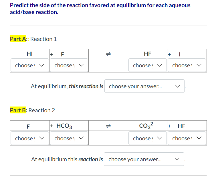 Solved Predict the side of the reaction favored at | Chegg.com