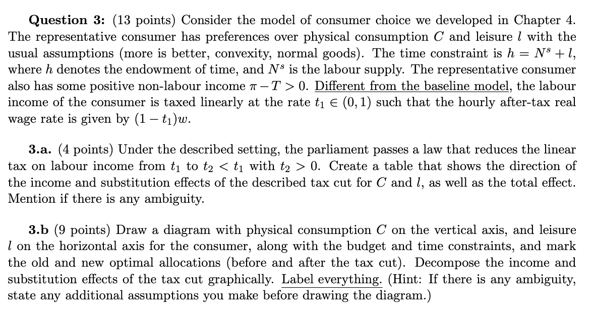 Solved Question 3: (13 points) Consider the model of | Chegg.com