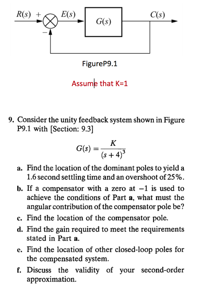 Solved R(s)Es C(s) FigureP9.1 Assume that K-1 9. Consider | Chegg.com Solved R(s)Es C(s) FigureP9.1 Assume that K-1 9. Consider | Chegg.com
