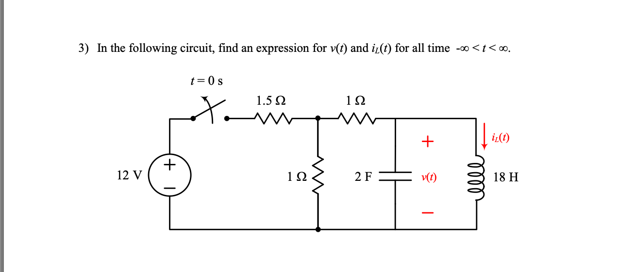 Solved 3) In the following circuit, find an expression for | Chegg.com