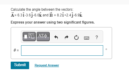 Solved Calculate the angle between the vectors: | Chegg.com