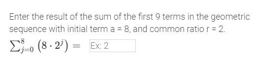 Solved Enter the result of the sum of the first 9 terms in | Chegg.com
