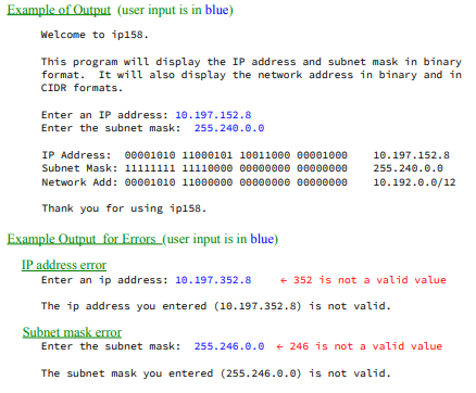 Solved Program Name ip158 Description The program will | Chegg.com