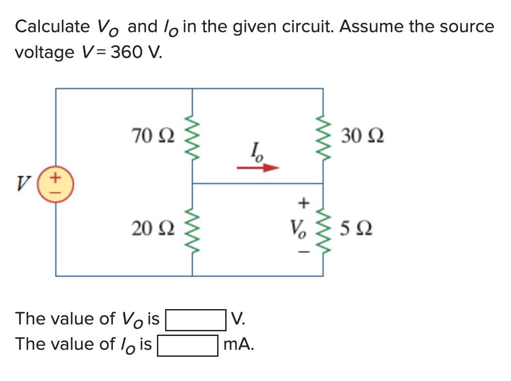 Solved Calculate Vo and lo in the given circuit. Assume the | Chegg.com