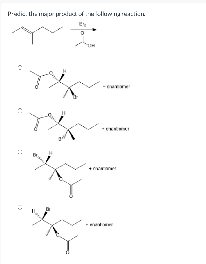 Solved Predict the major product of the following reaction. | Chegg.com