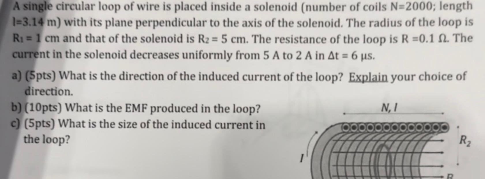 Solved A single circular loop of wire is placed inside a | Chegg.com