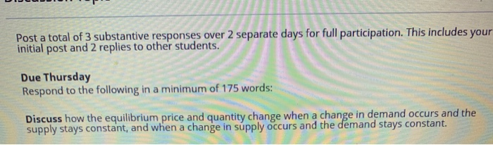 Solved Post a total of 3 substantive responses over 2 | Chegg.com