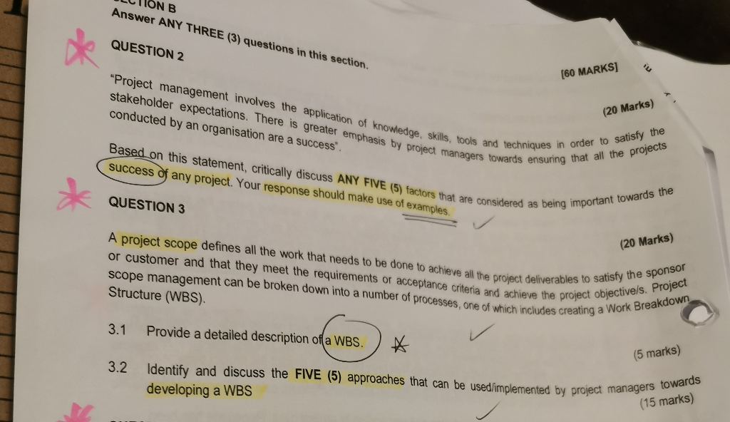 Solved ONB Answer ANY THREE (3) questions in this section. | Chegg.com