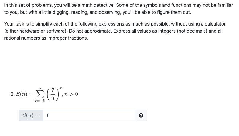 Solved In this set of problems, you will be a math | Chegg.com